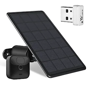 Wasserstein Solar Panel Compatible with Blink Outdoor & Blink XT2/XT - Additional 64GB USB Flash Drive Included (Blink Camera NOT Included)