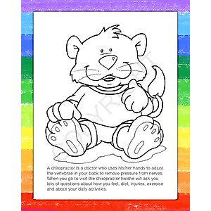 ZoCo - A Visit to The Chiropractor's Office - Educational Coloring Books (50 Bulk Pack, Without Crayons) - Chiropractor Supplies - Activities for Kids