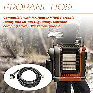 F273704 10 Ft Propane Hose Assembly Compatible with Mr. Heater Big Buddy Indoor/Outdoor Heater MH9B MH18B