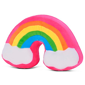 iscream Silky Fleece Covered 10.5" Slow Rise Squishy Rainbow and Clouds Shaped Stress Ball