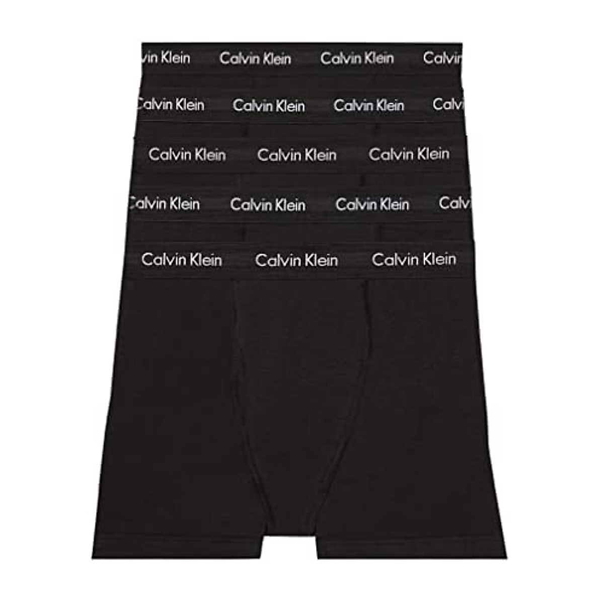 Calvin Klein Men's Cotton Stretch 5-Pack Boxer Brief, 5 Black, Small