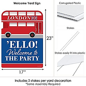 Big Dot of Happiness Cheerio, London - Party Decorations - British UK Party Welcome Yard Sign
