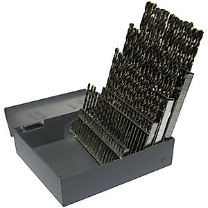 Drill America 60 Piece High Speed Steel Screw Machine (Stub) Drill Bit Set (Wire Sizes: #1 - #60), DWDST Series