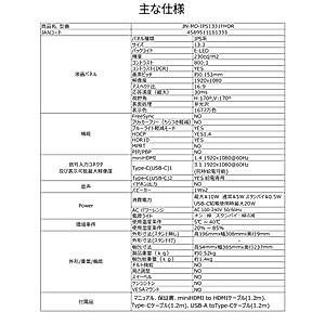 JapanNext JN-MD-IPS1331FHDR 13.3" Full HD (1920x1080) Resolution Mobile Monitor USB Type-C Mini HDMI