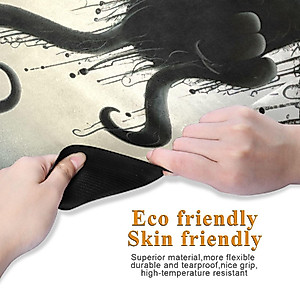 GOODOLD Funny Black Cat Yoga Mat, 71 x 26 Inch Non-slip Yoga Mats Folding Travel Exercise Mat Indoor Outdoor Gym Pilates with Storage Bag for Women Men