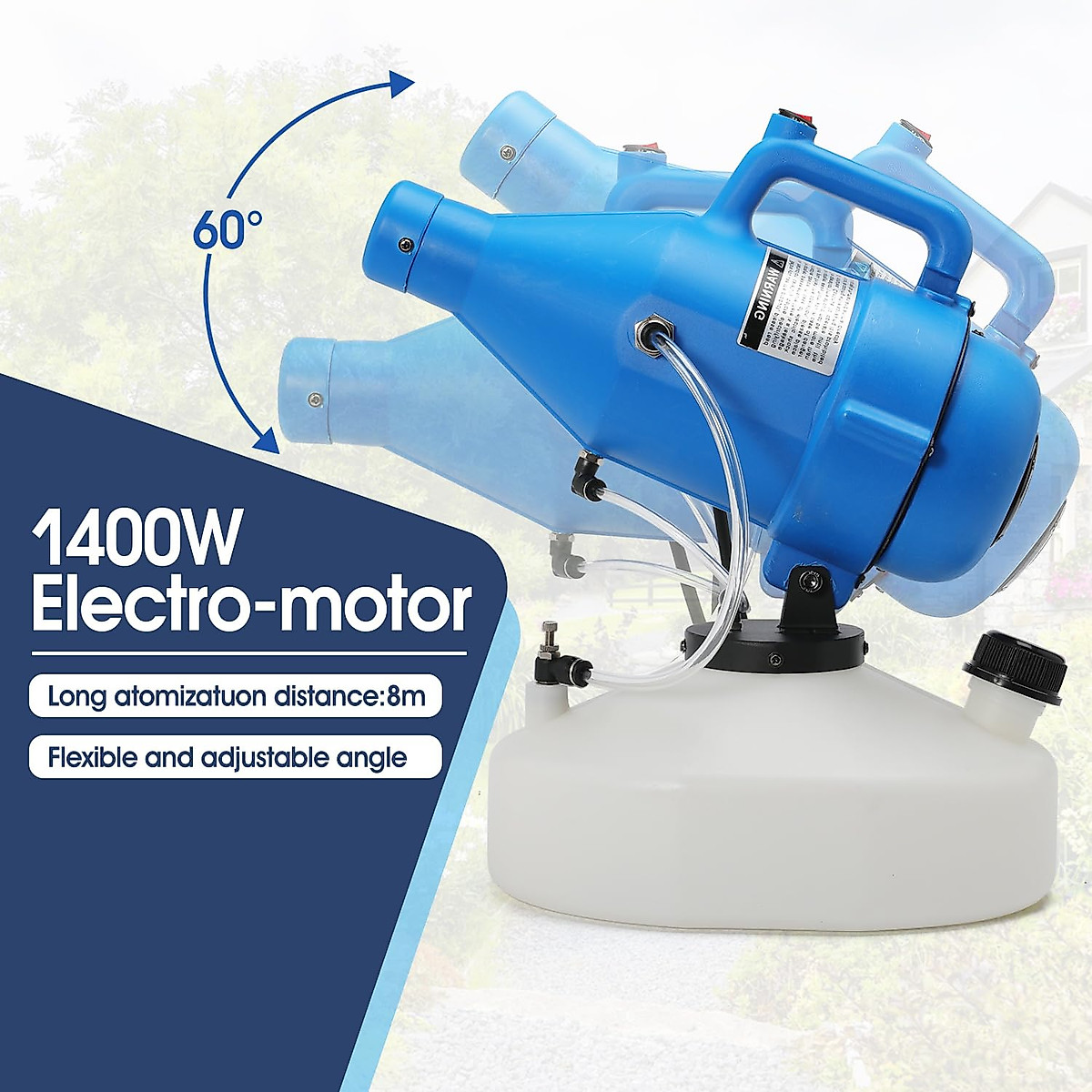 Electric ULV Portable Fogger Sprayer Atomizer Mist Cold Fogger Machine with 30ft Spraying Distance for Home,Hotel,Church,School,Lawn and Garden （4.5L,1.2 Gallon)