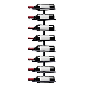 LYNICESHOP 8 Bottle Wall Mounted Wine Rack Wine Bottle Rack Holder Storage Organizer, Center Frame Metal Wall Mount Wine Bottle Rack for Kitchen, Pantry, Dining Room, Bar, Wine Cellar