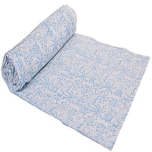 Trade Star Exports Indian Hand Block Print Cotton Voile Fabric by The Yard for Dressmaking, Crafting, Sewing, 3 Yard Handmade Kids Clothing Fabric Sanganeri Print Fabric (Pattern 10)