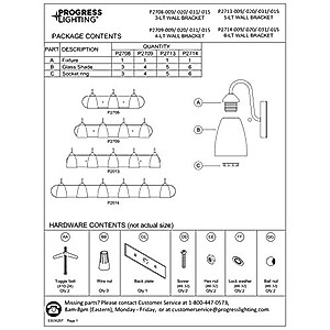 Progress Lighting P2708-09 Gather Bath & Vanity, Brushed Nickel