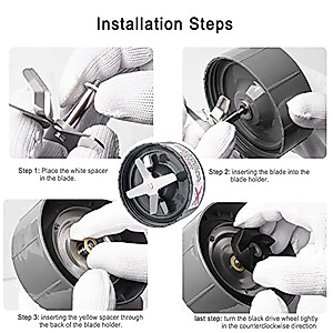 8 Pieces Replacement Parts Extractor Blade Compatible with Nutribullet Pro Blender 900 Series Premium Set of Blender Replacement Accessories with Mono-Wing and Cross Blade Replacement Sealing Gaskets