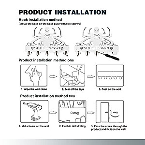 Key Holder for Wall Self Adhesive, Key Hook for Wall with 5 Hooks, Spider Design Man Key Hanger for Entryway Hallway - White - Gifts to Man Kids