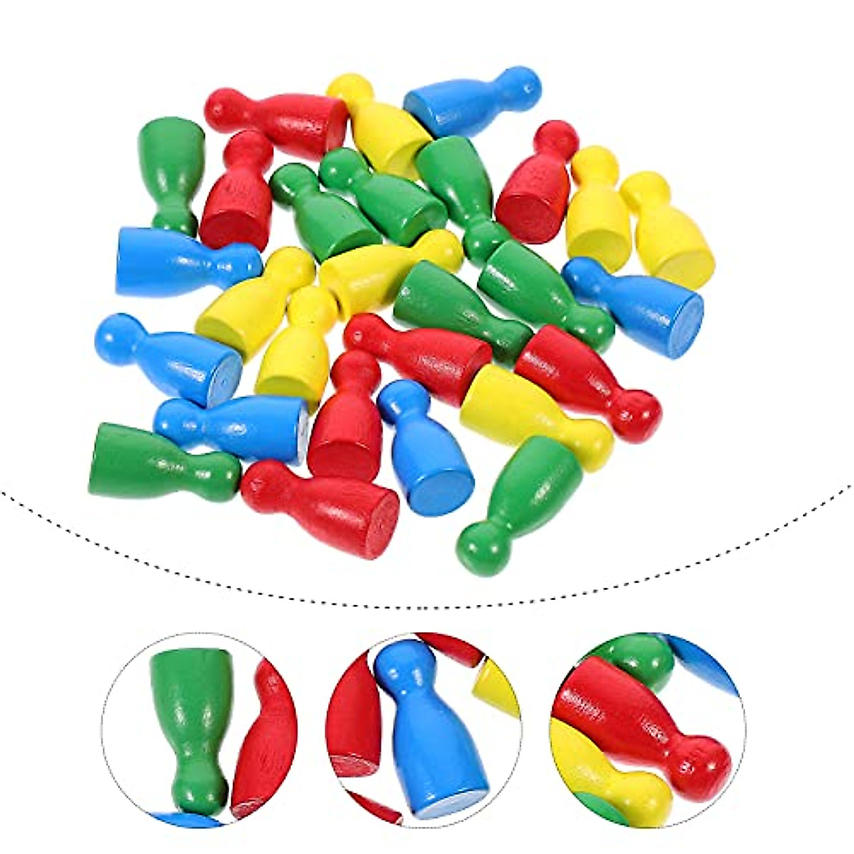 TOYANDONA 48pcs Wooden Chess Pieces Checkers Pieces Figurine Pawns Tournament Chess Set for Beginner Chess Board Game Educational Toy