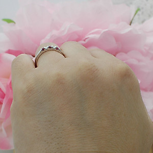 Dazzlingrock Collection 14K Round Ruby And White Diamond 5 Stone Ladies Anniversary Wedding Band Ring, White Gold, Size 7