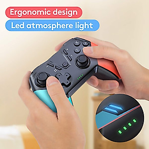 Uberwith Wireless Switch Pro Controller for Nintendo Switch Controllers, Pro Controller Gamepad Joystick with Amibo & Awake-up Gyro Axis,Dual Vibration,Turbo,Capture Function,Motion Control