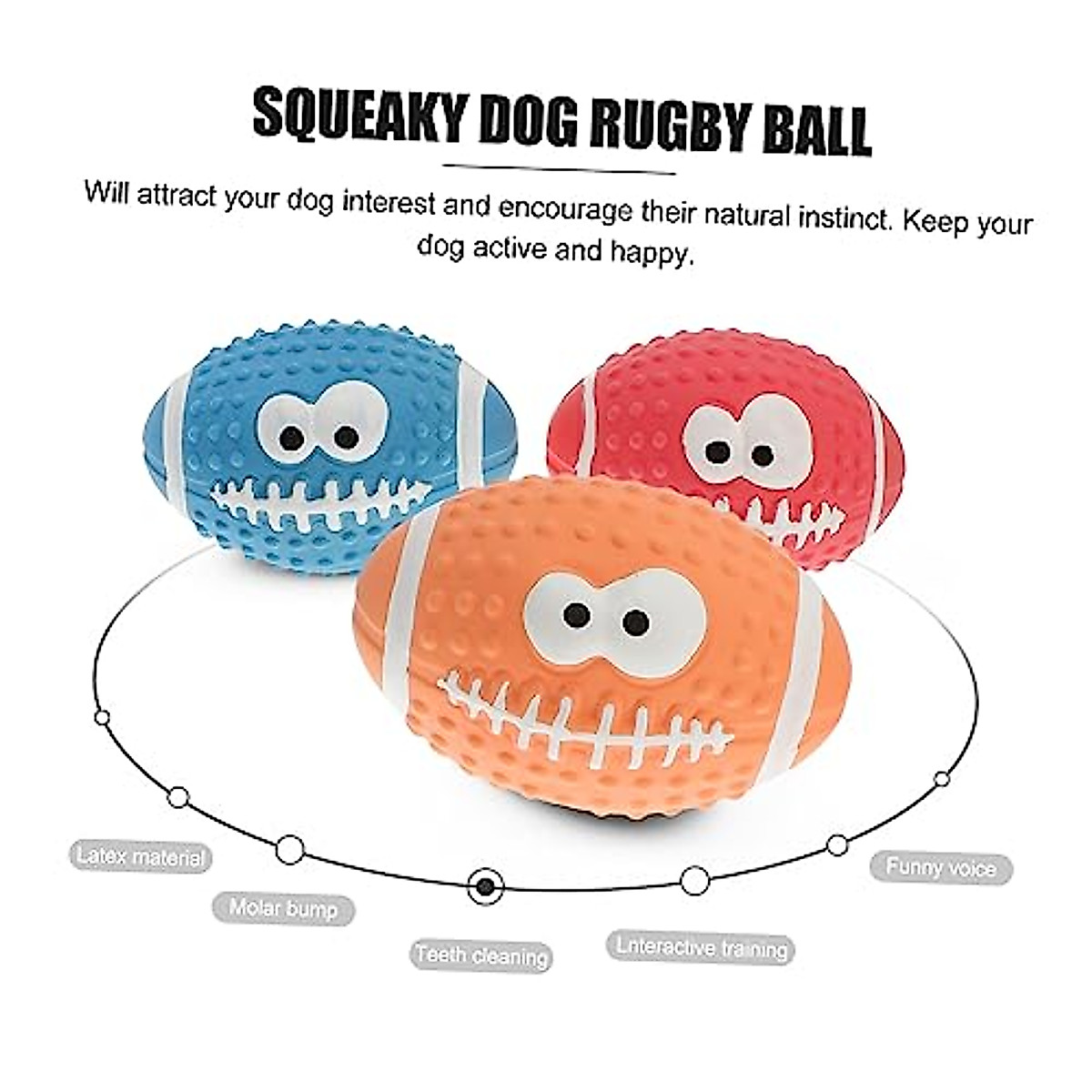 NOLITOY 3pcs Teething Ball Toys Pet Chew Toys Teething Toys Squeaky Balls for Dogs Rubber Balls for Dogs Puppy Chew Toy Dog Balls Outdoor Toys Dog Squeaky Toys Vocalize Sound Toy Emulsion