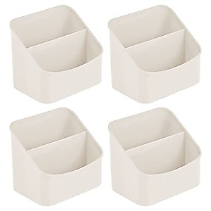 mDesign Kitchen Pantry, Cabinet, Countertop Shelf Packet Organizer Bin Caddy and Storage Station for Spice Packets, Dressing Mixes, Hot Chocolate, Tea, Sugar Packets - 4 Pack - Cream