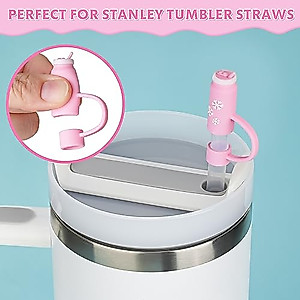 NiHome 18Pcs Silicone Straw Cover Cap Fit for Stanley 30 oz/40 oz Quencher H2.0, 0.4 inch/10 mm Straw Toppers Compatible with Stanley Tumbler, Dust-proof Straw Tip Lids, BPA-Free, Reusable