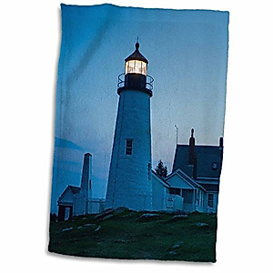 3D Rose Maine-Pemaquid Point Lighthouse Hand Towel, 15" x 22"