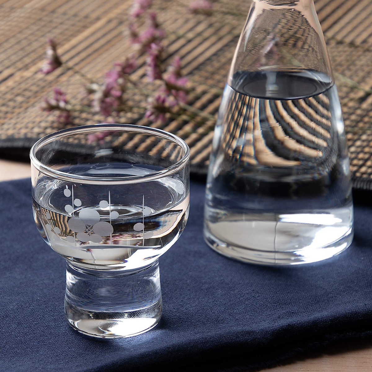 東洋佐々木ガラス Toyo Sasaki Glass 00301-76 Cold Sake Glass, 2.4 fl oz (70 ml), Kiriko Cup, Plum Kiriko Cup, Made in Japan