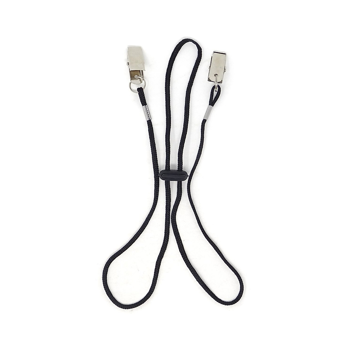 HONBAY 6PCS Black Adjustable Napkin Lanyard Neck Strap with Metal Alligator Clip for Anyone Who Want to Keep Clothes Clean