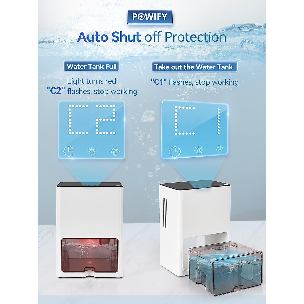 118 OZ Dehumidifier for Home, Quiet Small Dehumidifiers (800 sq.ft), 2 Working Modes,Timing Setting, Auto Shut Off, 5 Colors LED Light Dehumidifier for Basement Bedroom Bathroom