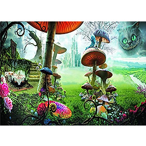 7x5FT Alice in Wonderland Party Photo Backdrop,Fairy Tale Castle Photography Background for Birthday Party Decorations Supplies,Portrait Studio Booth Props