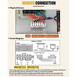 CGOLDENWALL 9KW Commercial Self-Draining Steam Generator Shower System Home Steam Bath Spa Generator 30 min to 12 Hours with Auto Drain 95-131℉ for Suitable Space Heating 9 m³/318 Cubic feet (9KW)