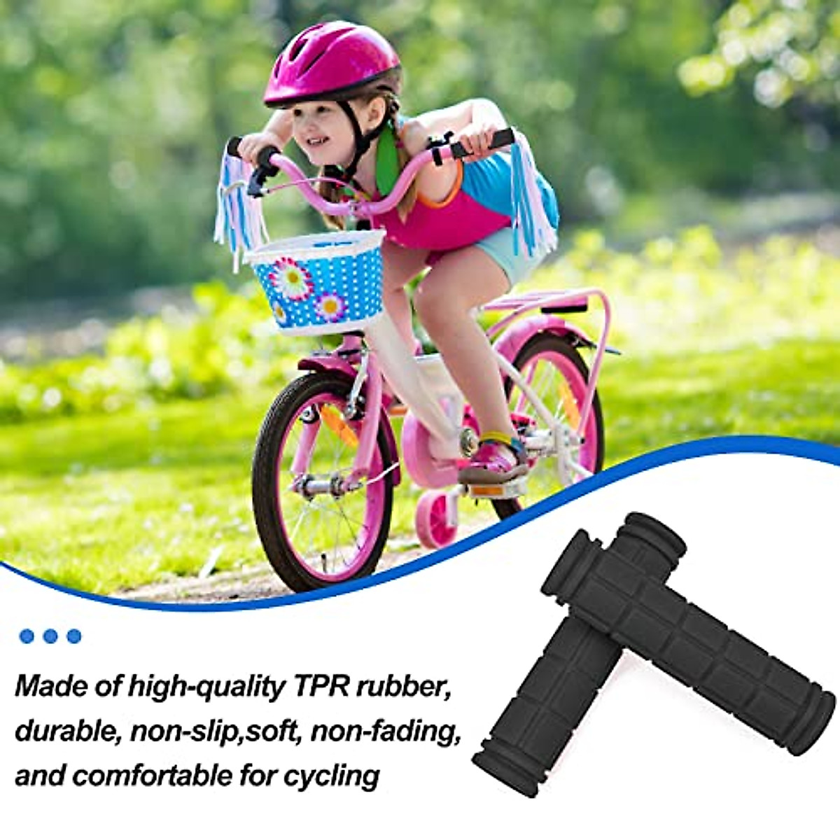 Coolrunner Bicycle Handle Bar Mushroom Grips BMX for Boys and Girls Bikes (Black)