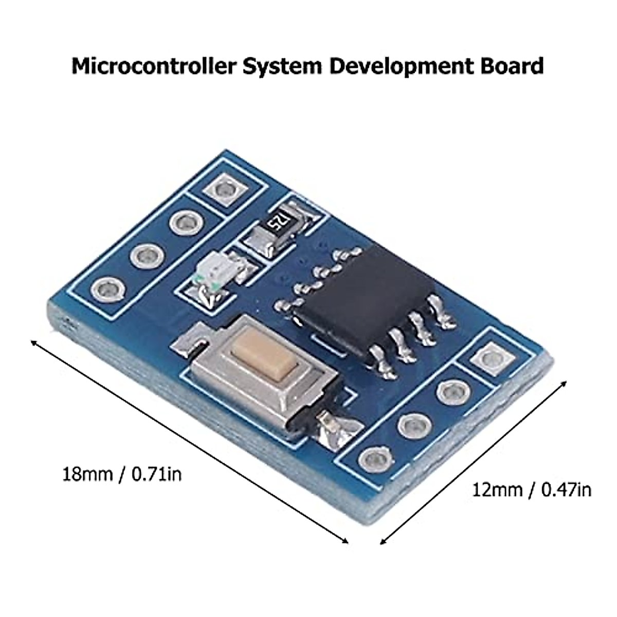 PCB Control Board 4 Set Microcontroller System Development Board Singlechip System Board for Singlechip Development LED Industry 12 x 18mm / 0.47 x 0.71in