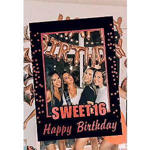 LaVenty Rose Gold 16th Birthday Party Photo Booth Props 16th Birthday Photo Frame Birthday Photo Frame