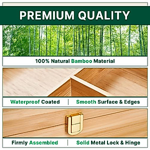 WIZLIV Ziplock Bag Organizer – Large Bamboo Drawer Organizer for Gallon, Quart, Sandwich and Snack Bags – Food Storage Bag Dispenser – Plastic Bag Holder for Kitchen Drawer Organization