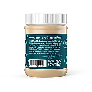 Soom Foods Ground Sesame Tahini Paste 11oz (2 Pack) | Silky Smooth Texture in Hummus, Dips, Salad Dressings | Vegan, Nut-Free, Gluten-Free, Kosher, Keto, Paleo, Whole30