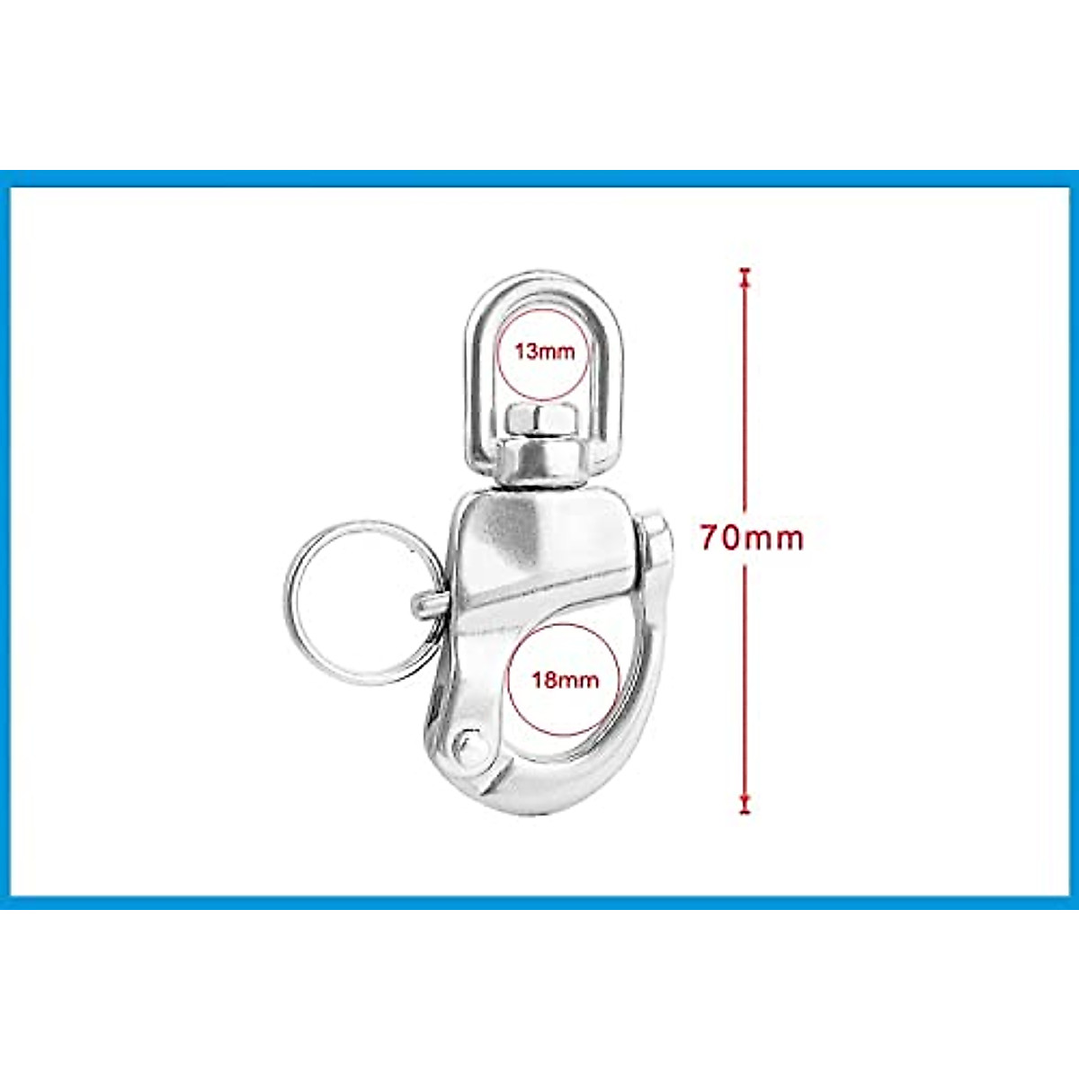XIOSOIAHOU Hardware Accessories 316 Stainless Steel Swivel Snap Shackle Quick Release Boat Anchor Chain Eye Shackle Swivel Snap Hook for Marine Architectural
