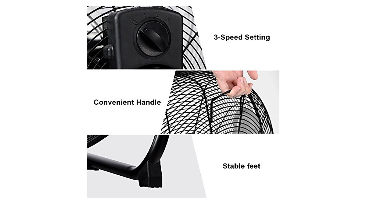 COSTWAY 20-inch High Velocity Floor Fan – Powerful & Portable