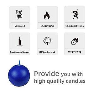 Zest Candle 12-Piece Ball Candles, 2-Inch, Blue