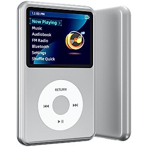 128G Innioasis Mp3 Player with Bluetooth, 2.4" Portable Mini HiFi Sound Bluetooth Walkman Digital Music Player with FM Radio Long Batter Life for Kids (Silver)