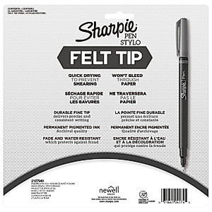 SHARPIE Pens, Fine Point (0.4mm), Assorted Colors, 12 Count