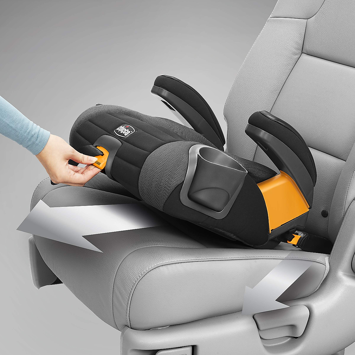 Chicco GoFit® Plus Backless Booster Car Seat with Latch Attachment and Quick-Release Latch Removal for Travel, Portable Car Booster Seat for Children 40-110 lbs. | Stream/Blue