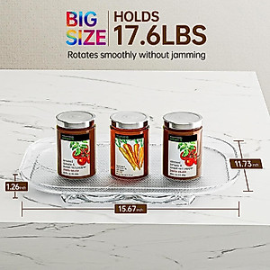 MOCIUN Lazy Susan Turntable Organizer for Refrigerator, Rectangle Turntable for Refrigerator, Lazy Susan for Cabinet, Table, Pantry, Kitchen, Countertop