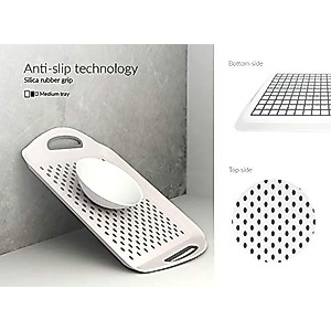 Bravi Kitchen 3PC Anti-Slip Food Serving Tray with Handles 17.9" + 15.7" + 13" Dinner Trays for Lap + Small Drink Tray | Breakfast Tray | Bed Tray | Food Tray | Lap Trays for Eating | Serving Trays