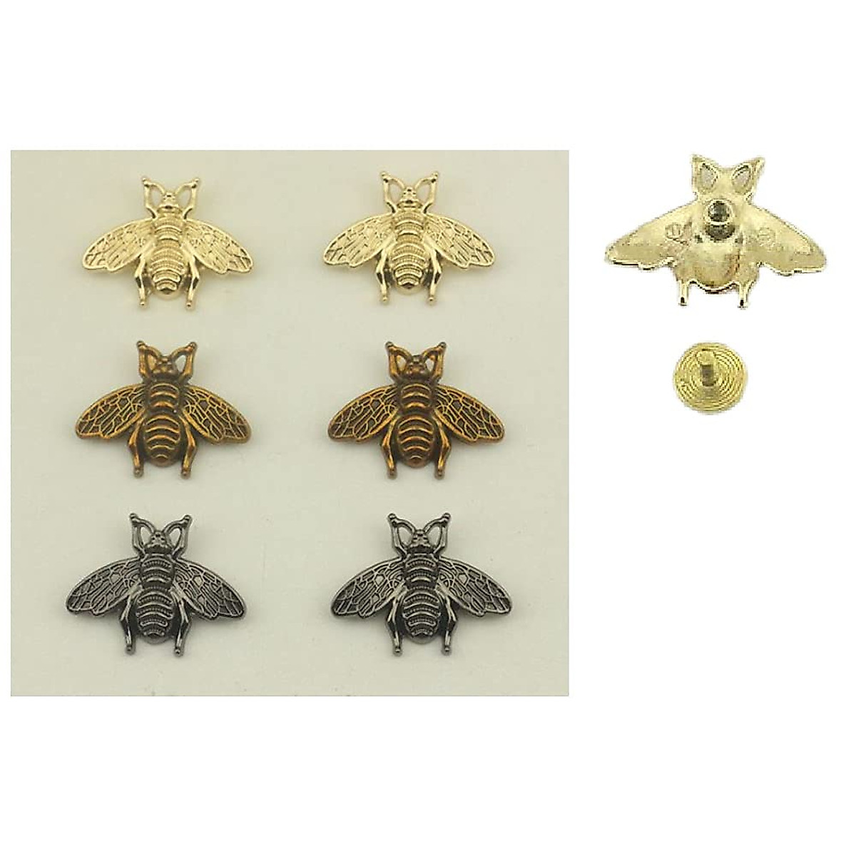 brandname Duolai 10pcs Retro Gold Little Bee Craft Purses Leather Decorative Conchos Buttons Metal Stud Screw Back Rivet DIY Manual Luggage Shoes Embellishment Accessories