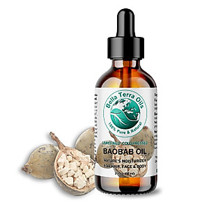 Bella Terra Oils - Baobab Oil 2 oz - Cold-Pressed Purity, Rich in Vitamin C & E, Omega-3, 6, 9 Fatty Acids, Ultimate Elixir for Nourished, Radiant Skin