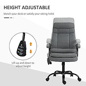 Vinsetto Executive Massage Office Chair with 2-Point Lumbar Massage, USB Power, Adjustable Height, Padded Headrest, Armrest, Grey