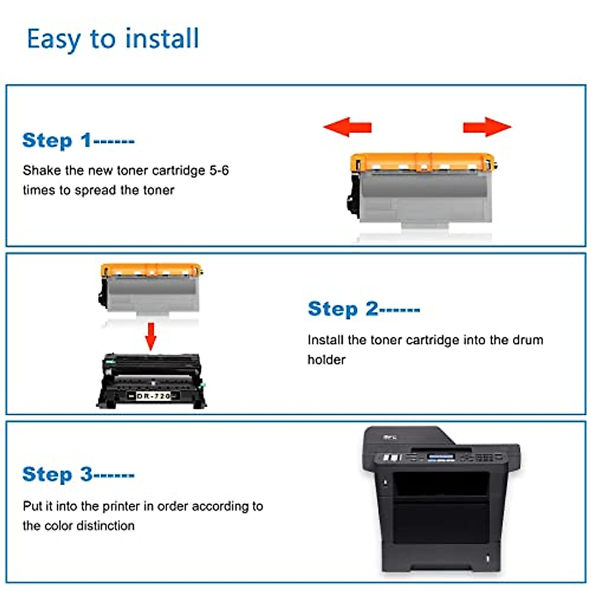 Compatible High Yield TN750 TN-750 Toner Cartridge Replacement for Brother TN 750 TN720 HL-5440D 5450DN 5470DW DCP-8110DN 8150DN 8155DN 8510DN MFC-8810DW 8910DW Printer Toner,TN7501PK