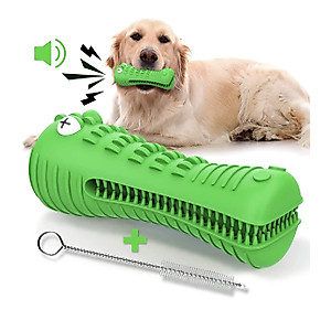 Dealhub Dog Chew Toy, Natural Rubber Dog Toothbrush Aggressive Chewers, for Medium to Large Dogs, Squeaky Dog Toy, Extremely Durable Dog Toy