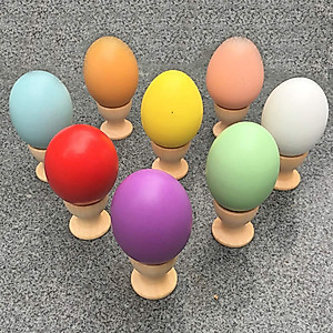 ccHuDE 10 Pcs Mini Blank Wooden Egg Cup Holders Easter Egg Stand Cups Egg Container Egg Display Tray Rack for Craft Painting