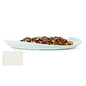 G.E.T. OP-1690-AW Heavy-Duty Shatterproof Plastic Oval Melamine Serving Platter, 16" x 9", American White