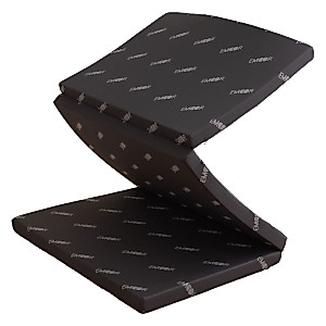 EMOOR 2in Tri-Fold Underlay Mattress Sleeping Mat Start High Resilience Foam 30D/180N Twin (77x38in) Gray, Removable Washable Cover