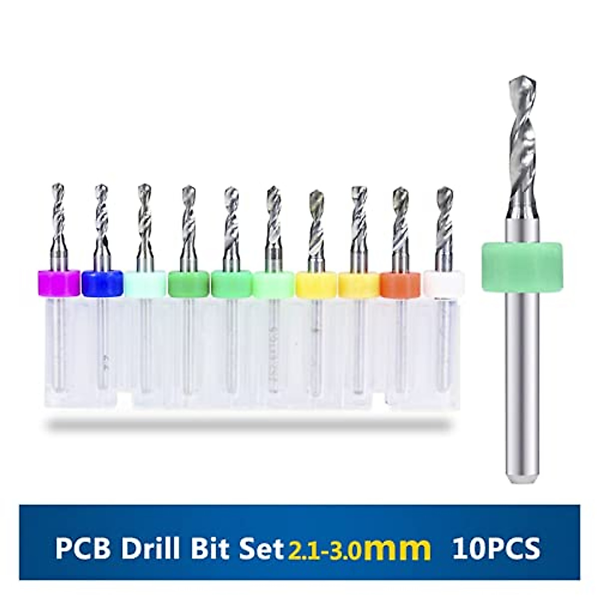 VIEUE Drill Bits PCB Drill Bits 10pcs 2.1-3.0mm 1/8" Shank Tungsten Carbide Gun Drill for PCB Printed Circuit Board Drilling Tools (Color : PCB2.75 10PCS)