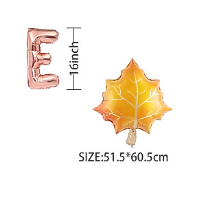 Fall In Love With Maple Leaves Balloons, Rose Gold Autumn Party Sign, Wedding/Engagement/Bridal Shower/Bachelorette Party Decoration Supplies